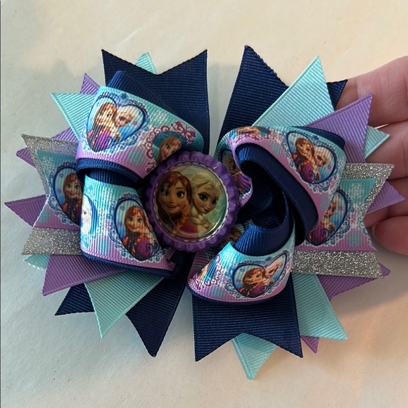 Source Unknown | Accessories | Euc Large Disney Frozen Themed Hair Bow ...